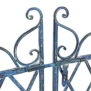 Safavieh PAT5012C Outdoor Collection Beatrix Victorian Antique Arbor, Mossy Blue