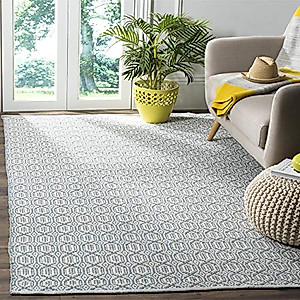 SAFAVIEH Montauk Collection Area Rug - 8' x 10', Ivory & Grey, Handmade Flat Weave Boho Farmhouse Cotton, Ideal for High Traffic Areas in Living Room, Bedroom (MTK333A)