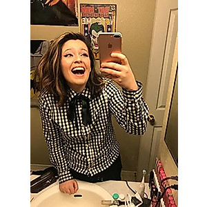 Women Long Silk Bow Tie, Ladies Satin Self Necktie/Ribbon BowTie For T-shirt Decoration Valentine's Day Gift W-B-T1 (black)