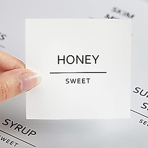 Talented Kitchen 157 Pantry Organization Labels for Food Storage Containers, Preprinted Black All Caps on Matte White Vinyl Stickers + Numbers for Minimalist Kitchen (Water Resistant)