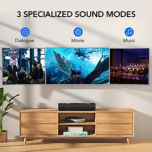 LARKSOUND 2.1 CH Sound Bar with Built-in Subwoofer, Small Soundbar for TV, PC, Gaming, Mini TV Speaker with Bluetooth/HDMI ARC/Optical/AUX/USB Connections