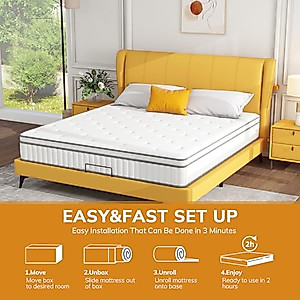 wOod-it Full Mattress, 10 Inch Full Mattress with Foam and Spring Hybrid Mattress, Medium Firmness, Durable Support, Certified Safe Foams & Fabric