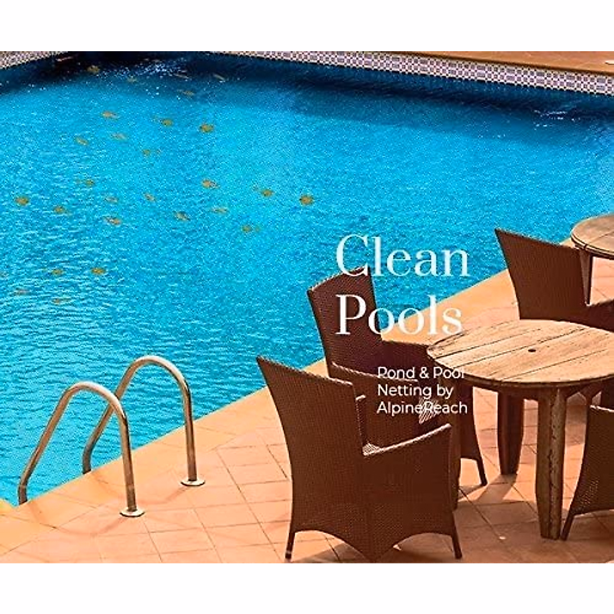 AlpineReach Koi Pond Netting Kit 15 x 20 ft Black Heavy Duty Woven Fine Mesh Net Cover for Leaves - Protects Koi Fish from Blue Heron Birds, Cats & Predators – Reusable & Stakes Included