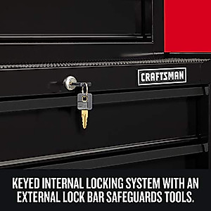CRAFTSMAN Tool Chest Combo with Drawer Liner Roll, 26-Inch, Rolling, 5 Drawer, Black (CMST82763BK)