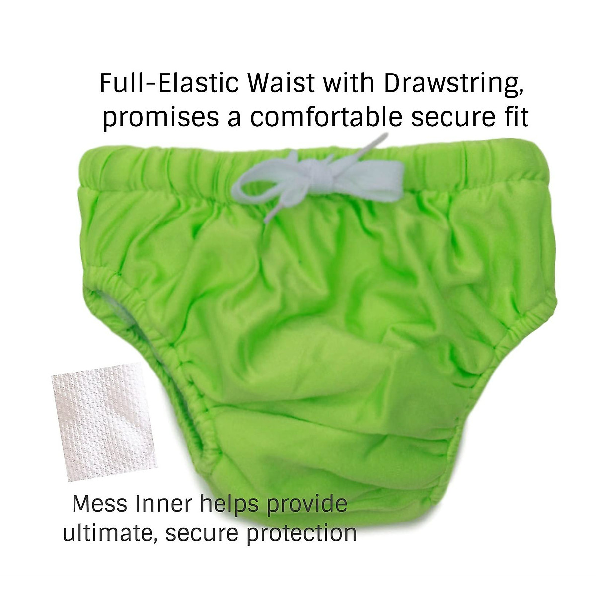 KaWaii Baby Swim Cloth Diaper, Reusable Unisex Toddler Swimming Pants, Lightweight, Baby Boy & Girl Gifts Blue & Green, Pack of 2 (32-40 lbs/2-3T)