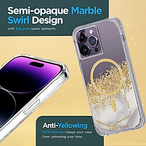 Case-Mate iPhone 14 Pro Max Case - Karat Marble [10FT Drop Protection] [Compatible with MagSafe] Magnetic Cover with Cute Bling Sparkle for iPhone 14 Pro Max 6.7", Anti-Scratch, Shock Absorbent, Slim