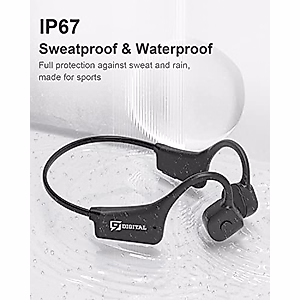 9 DIGITAL Bone Conduction Headphones Bluetooth, Built-in Qualcomm 3024 Chip, Wireless Open Ear Headphones with Mic, IP67 Sport Waterproof Earbuds,Sweatproof Headset for Workouts,Running, Cycling, Gym
