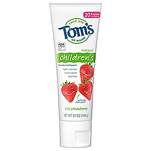 Tom's of Maine Natural Kid's Fluoride Toothpaste, Silly Strawberry, 5.1 oz. (back in original formula)