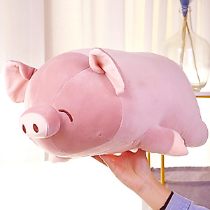 OULV Cute Pig Stuffed Animal Plush Doll Toy, Soft Fat Pig Plushes Hugging Pillow Gifts for Bedding, Kids Birthday, Valentine, Christmas Room Decoration(31.4inch)