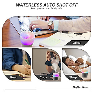 Mini Humidifier, 150ml Small Cool Mist Humidifier with Himalayan Salt, USB Desktop Personal Humidifier for Bedroom, Office, Home, LED Color Changing Light, Auto Shut-Off, 2 Mist Modes, Super Quiet