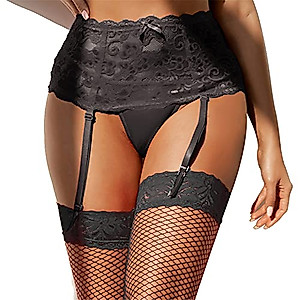 ohyeah Women Plus Size Garter Belts for Thigh Highs Lace Garter Belt Set Suspender Belt for Stocking