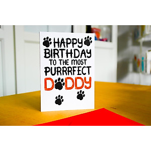Happy Birthday Card From The Cat, To The Most Purrrfect Daddy For Cat Lover Dad