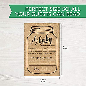 30 Pack Baby Shower Advice Cards- Kraft Advice and Prediction Cards for Gender Neutral Baby Shower Games