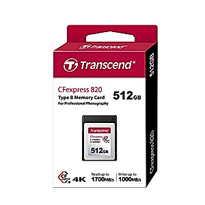 Transcend TS512GCFE820 CFexpress 820 Type B Memory Card for 4K Video Capture