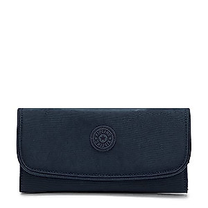 Kipling Women's Money Land, RFID Anti-Hacker Technology, Nylon Snap Wallet, Blue Bleu 2, 7.25''L x 4''H x 1''D