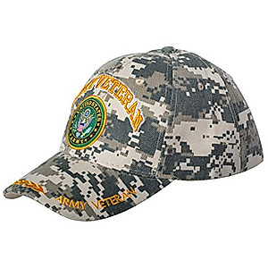 Officially Licensed United States Army Veteran Embroidered Baseball Cap (Army Emblem - Digital Camo)