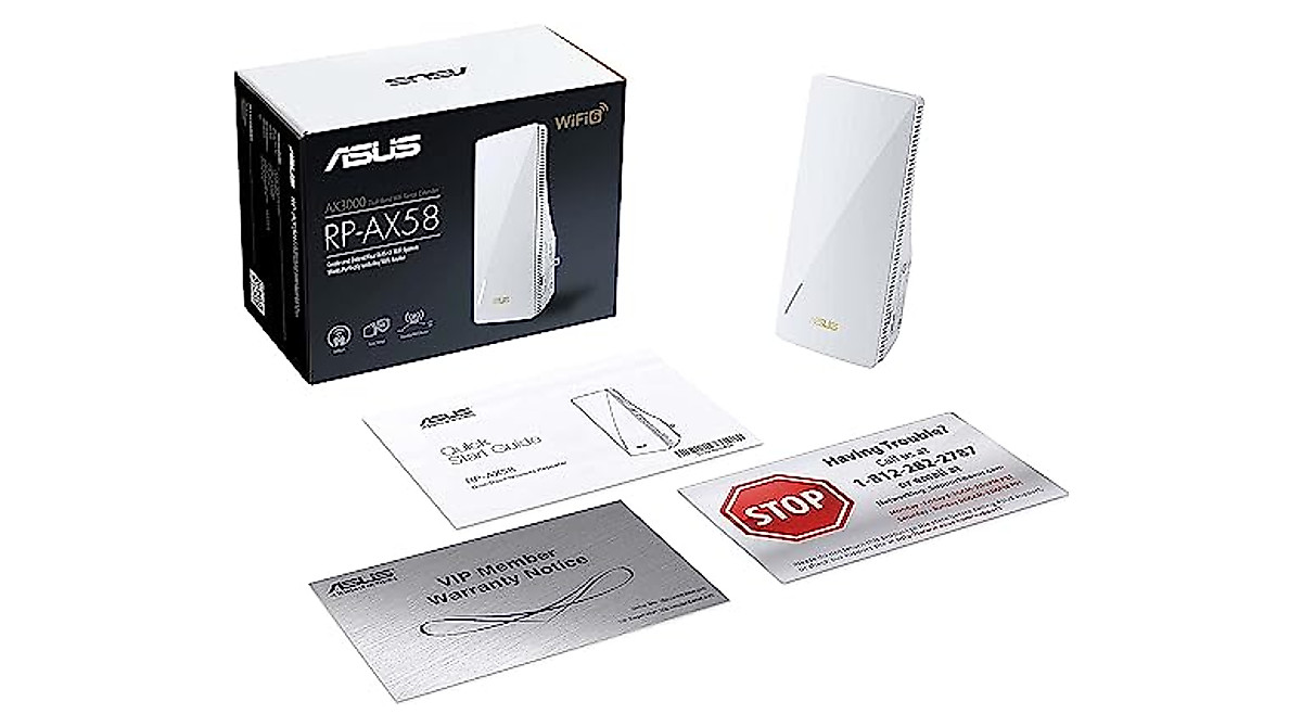 ASUS RP-AX58 WiFi 6 Range Extender - Fast & Secure