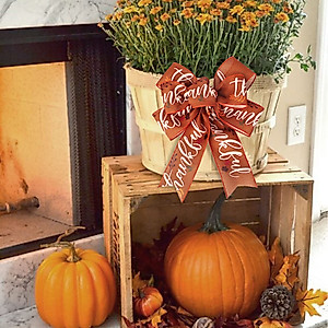 Fall Ribbon Wired 2.5In X 90Feet(6 Roll x 15 Ft),Fall Pumpkin/Truck/Thankful/Maple Leaves/Buffalo Plaid Burlap Ribbons,Farmhouse Fall Ribbon with Wire for Wreath Bows Autumn Thanksgiving Decor