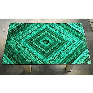 36 x 60 Inches Rectangle Black Marble Office Meeting Table Semi Precious Gemstone Overlay Work Dining Table Top add Elegant Look to Your Lifestyle