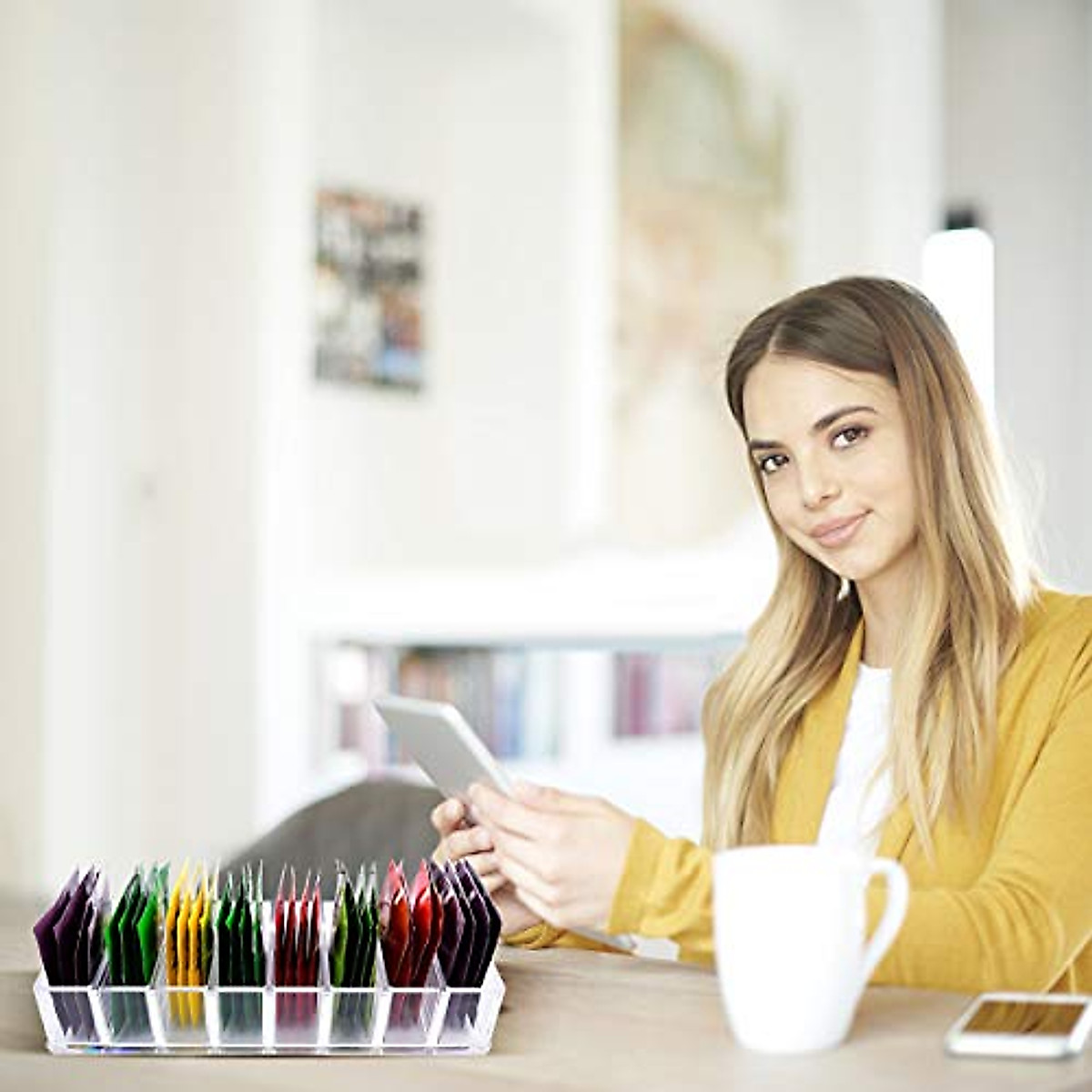 Tea Bag Storage Organizer, Kitchen Pantry, Cabinet, Countertop Food Drawer Holder Bin Caddy - For Coffee| Sugar Packet| Beverage Bags| Sweeter| ketchup| Spice Pouches| Dressing Mixes. 2 Pack(Box Only)