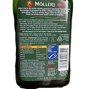 Möllers Tran Cod Liver Oil 250 ml/ 8.45 fl oz | Citron Flavor | Omega-3 | Fish Liver Oil