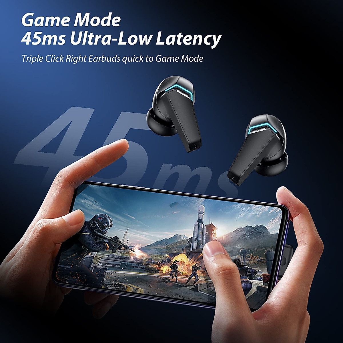 iMangoo Wireless Gaming Earbuds Headset for PS5 PC,2.4 GHz 22ms Low Latency+5.2 Bluetooth Headphones with Microphone Noise Canceling Earphone Stereo Bass IPX5 for Mac PS4 Nintendo Switch Tablet Laptop
