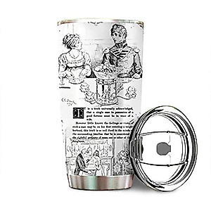 Pride And Prejudice Pages Stainless Steel Tumbler 20oz & 30oz Travel Mug