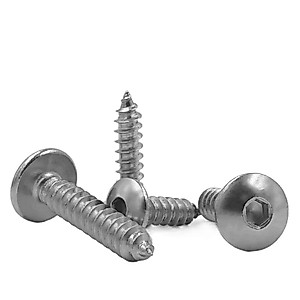 CHANWA 10pcs 304 Stainless Steel Umbrella Head/Mushroom Head Hexagonal self-Tapping Screws Large Flat Head Hexagonal self-Tapping Screws Hexagon Socket Screws (Size : M5*12)