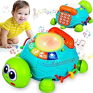 Baby Toys 6 to 12 Months Crawling Turtle Musical Infant Toys for 12 Months Old Light Up Tummy Time Toys Early Eduactional Learning Montessori Toys for 8 9 10 Month Baby Boy Girl Toddler