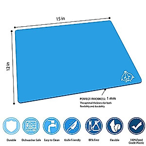 ZVP Plastic Cutting Boards for Kitchen, Flexible Cutting Mats, Colorful Chopping Boards with Food Icon, Non-Slip, Non Porous, BPA Free, Dishwasher Safe