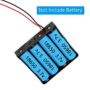 PNGKNYOCN 18650 Battery Clip, 4 Slots 3.7V DIY Battery Storage Box in Series Plastic Batteries Case YOUCHENG for 18650 Battery with Connect Lead(4-Pack)