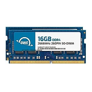OWC 32GB (2 x 16GB) PC21300 DDR4 2666MHz 260pin SO-DIMMs Memory Ram Module, Compatible with Mac Mini 2018, iMac 2019 and up, and Compatible PCs, (OWC2666DDR4S32P)