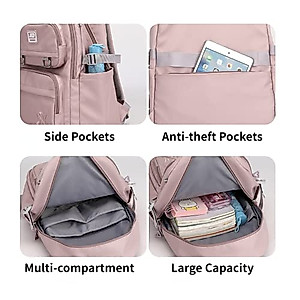 Aesthetic Laptop Backpack Kawaii Backpack Back to School Anti Theft Slim Durable Backpack with Large Capacity (Pink)