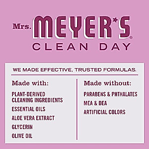 MRS. MEYER'S CLEAN DAY Hand Soap, Made with Essential Oils, Biodegradable Formula, Peony, 12.5 fl. oz - Pack of 3