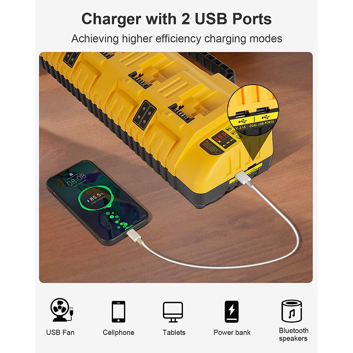 TeenPower DCB104 Replacement for Dewalt 12/20V Max Battery Charger Station