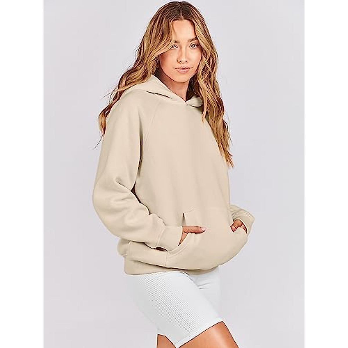 ANRABESS Hoodies for Women Fleece Oversized Sweatshirt Long Sleeve Casual Loose Fit Basic Athletic Workout Pullover Sweatshirts Fall Outfits Clothes Preppy Clothing 1025xingse-M Apricot