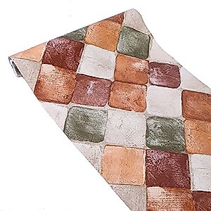 Yifely Colorful Brick Stone Shelf Drawer Liner Removable Furniture Paper Countertop Wall Sticker 17.7inch by 9.8 Feet