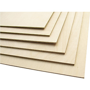 3 mm 1/8"x 8"x 12" Premium Baltic Birch Plywood with B/BB Grade Veneer 6 Flat Sheets for DIY Crafts and Arts, CNC Cutting, Wood Burning and Laser Projects