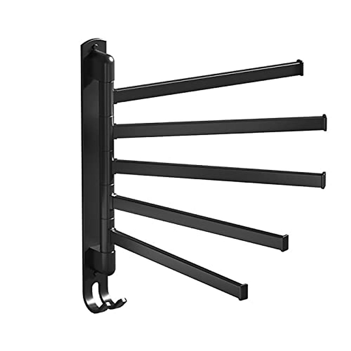 Towel Bar, Upgraded Swivel Towel Rack Aviation Aluminium Four in ONE Towel Racks for Bathroom Space Saving Swing Out 180° Rotation Towel Hanger Holder Wall Mount White (2 Arms)