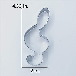 LILIAO G Clef Cookie Cutter Music Biscuit Fondant Cutter - 2.1 x 4.3 inches - Stainless Steel
