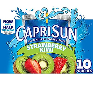 Capri Sun Strawberry Kiwi Naturally Flavored Kids Juice Drink Blend (10 ct Box, 6 fl oz Pouches)