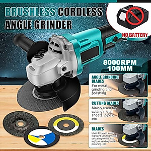 Cordless Angle Grinder for Makita Battery, ConBlom 4 Inch Brushless Power Metal Grinder Tool 8,000RPM, Battery Angle Grinder 3 Speed Control for Cutting, Grinding (Tool Only)