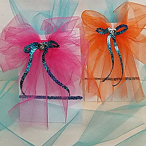 Expo International Premium Jumbo Polka Dot Spool of 6" X 10 Yards | Neon Pink Tulle