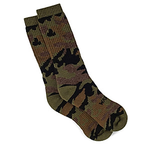 WARRIOR ALPACA SOCKS | Heavy-Duty Hunting Alpaca Wool Socks | Terry Lined | Unisex (Medium, Woodland Camo)