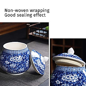 HUANG Ancient Chinese Style Creative Blue and White Ceramic Jar with Lid