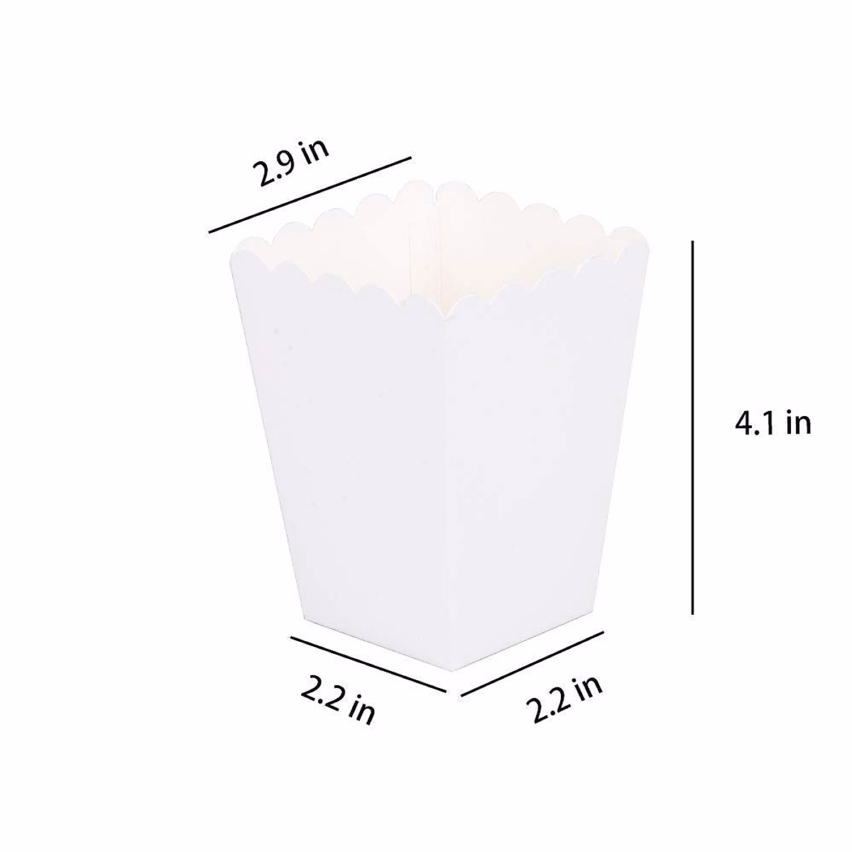 GAKA White Open-Top Popcorn Box Set of 12 Popcorn Favor Boxes Cardboard Candy Container Parties Mini Paper Popcorn Containers
