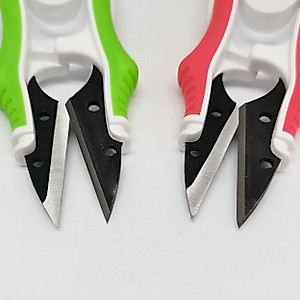 HONEYSEW Thread Snips Sewing Scissors Clipper with Sheath Cover Small Embroidery Thread Thrum Yarn Trimming Nipper for Stitch DIY Supplies Thread Cutter Tool (Red)