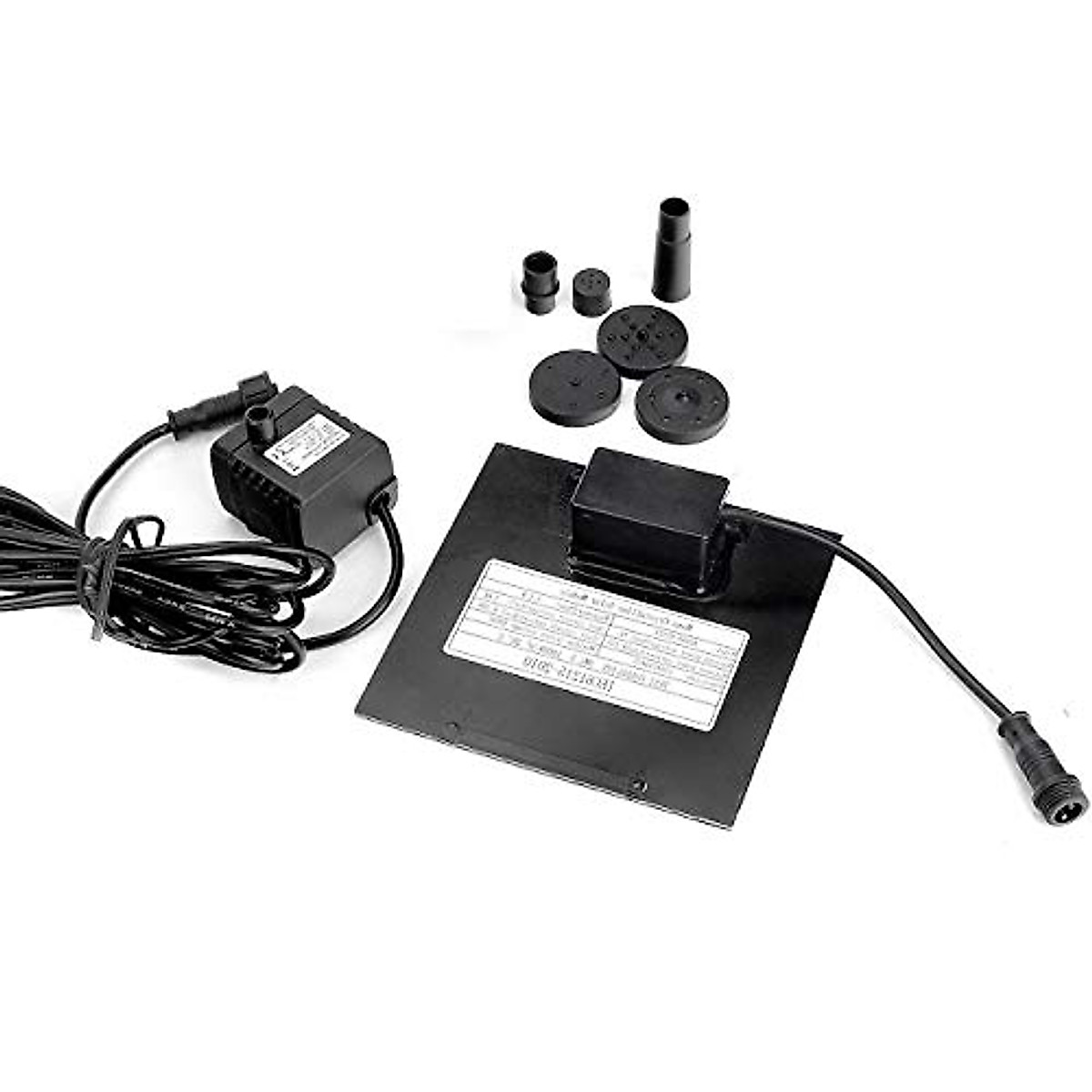 Sunnytech Solar Power Water Pump - Garden Fountain Pool Watering Pond Pump Pool Aquarium Fish Tank with Separate Solar Panel and 3M Long Cable & 4 Sprayer Adapters(Black)