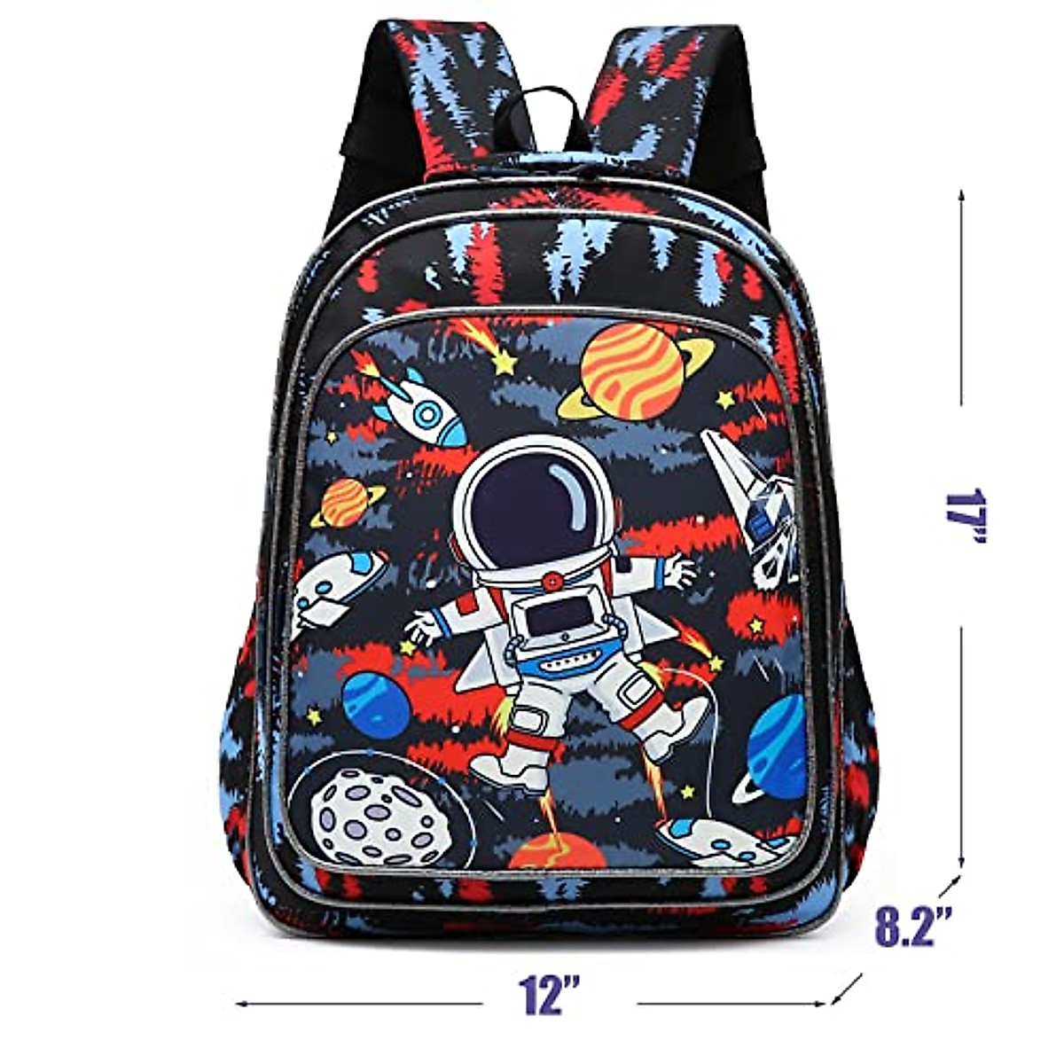 Kids Backpack for Boys - Dorlubel Elementary Kindergarten Preschool School Bag Multifunctional Cute Large Capacity Bookbag (Red Space Astronaut)