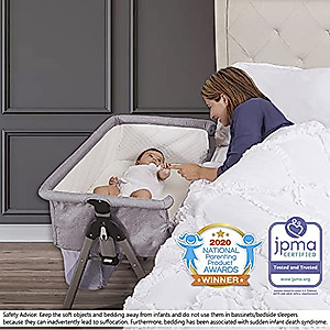 Dream On Me Lotus Bassinet and Bedside Sleeper in Grey, Lightweight and Portable Baby Bassinet, Adjustable Height Position, Easy to Fold and Carry Travel Bassinet- Carry Bag Included
